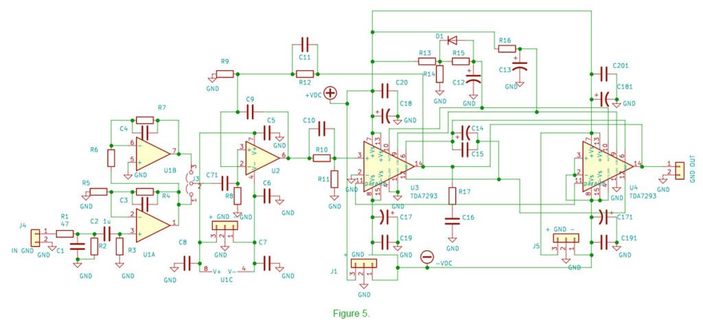 Ultra low distortion composite amplifier kits TDA7293 TDA794